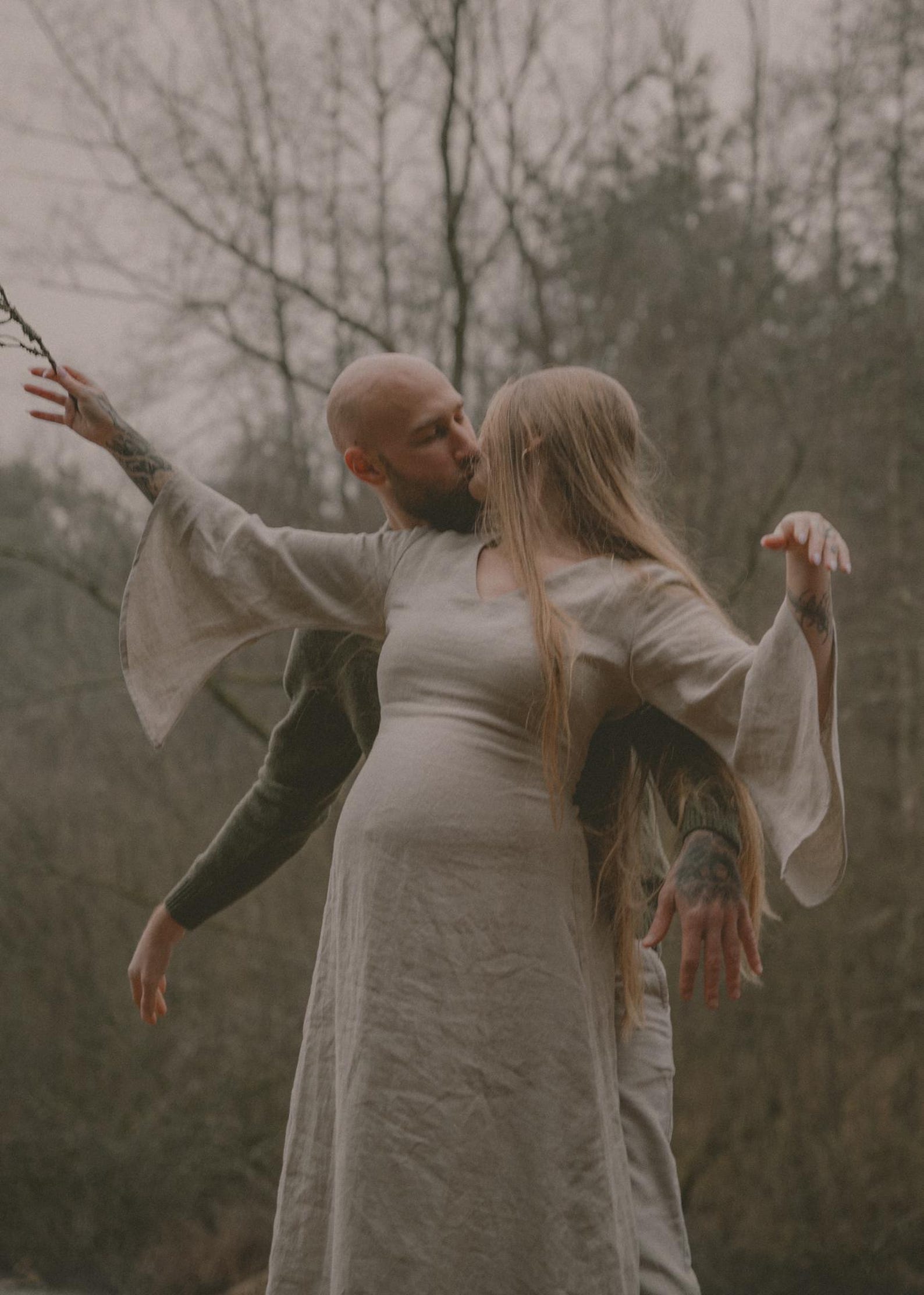 Cottage Core Dress, Long Linen Dress, Goddess Dress, Medieval Dress ...