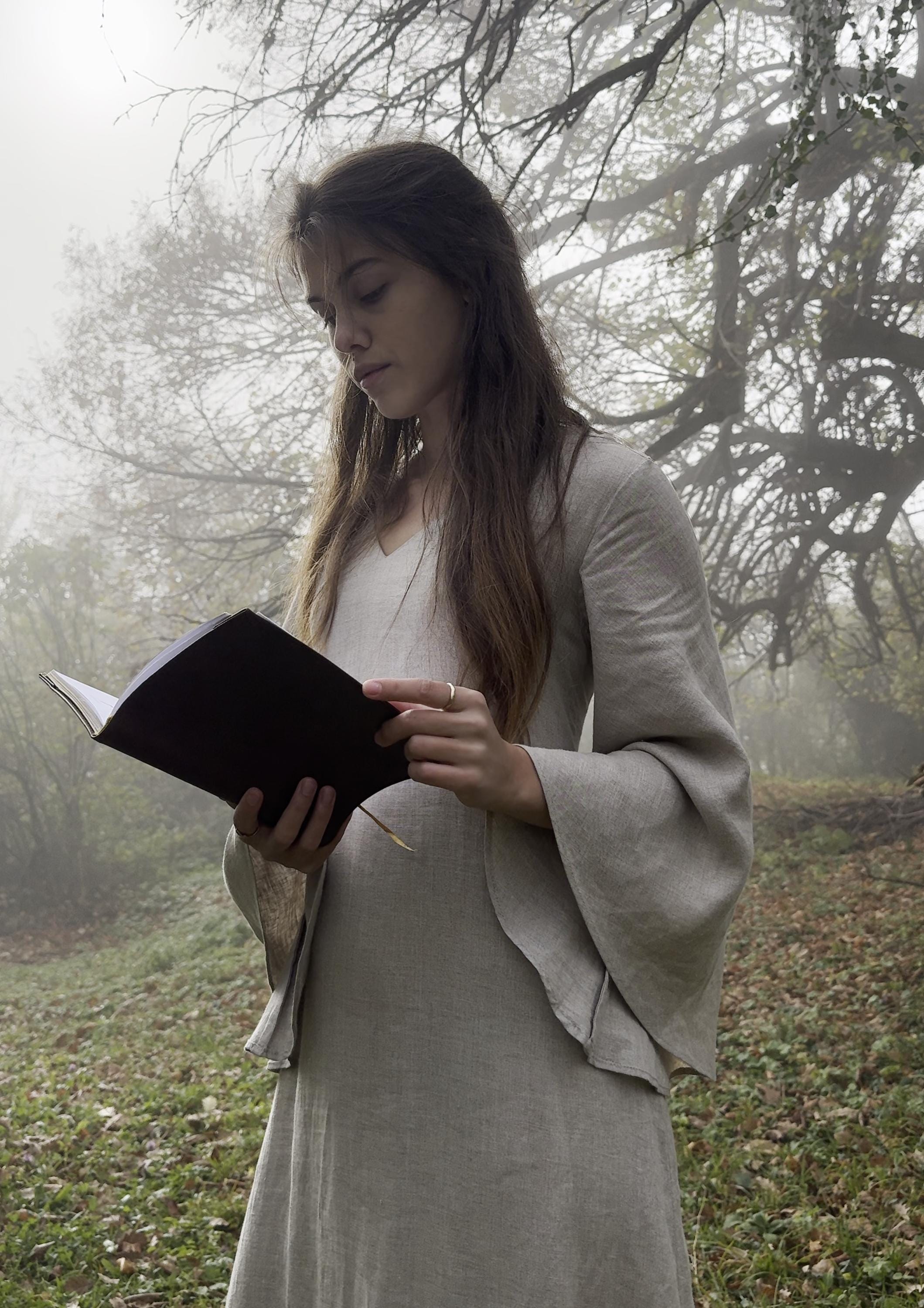 Cottage Core Dress, Long Linen Dress, Goddess Dress, Medieval Dress ...