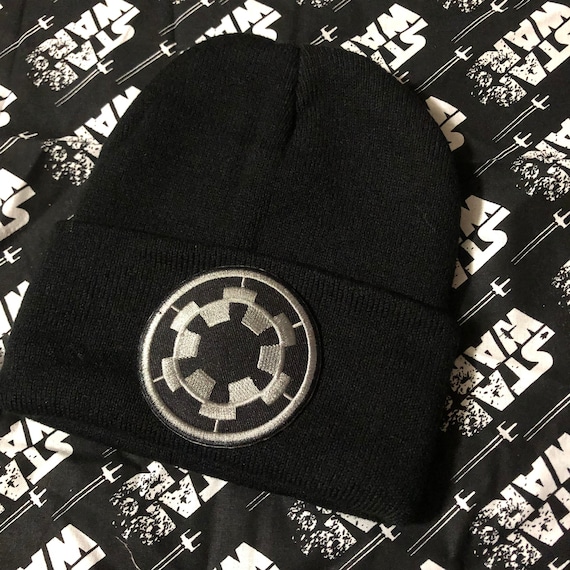 Star Wars Galactic Empire Patch Solid Black Beanie Cap Adult | Etsy