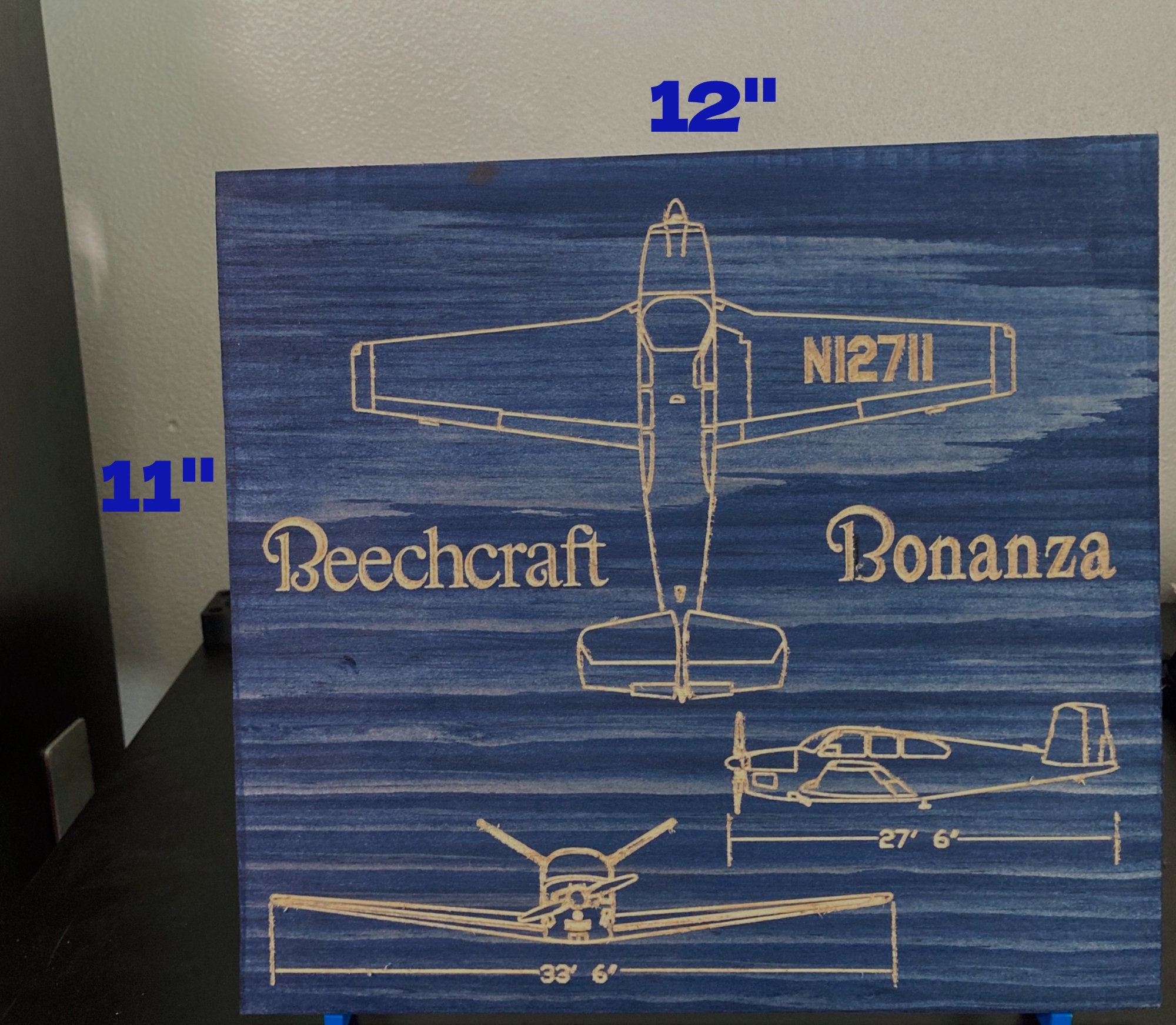 CUSTOM Beechcraft Bonanza Blueprint Sign / Wall Art/ Hanger - Etsy