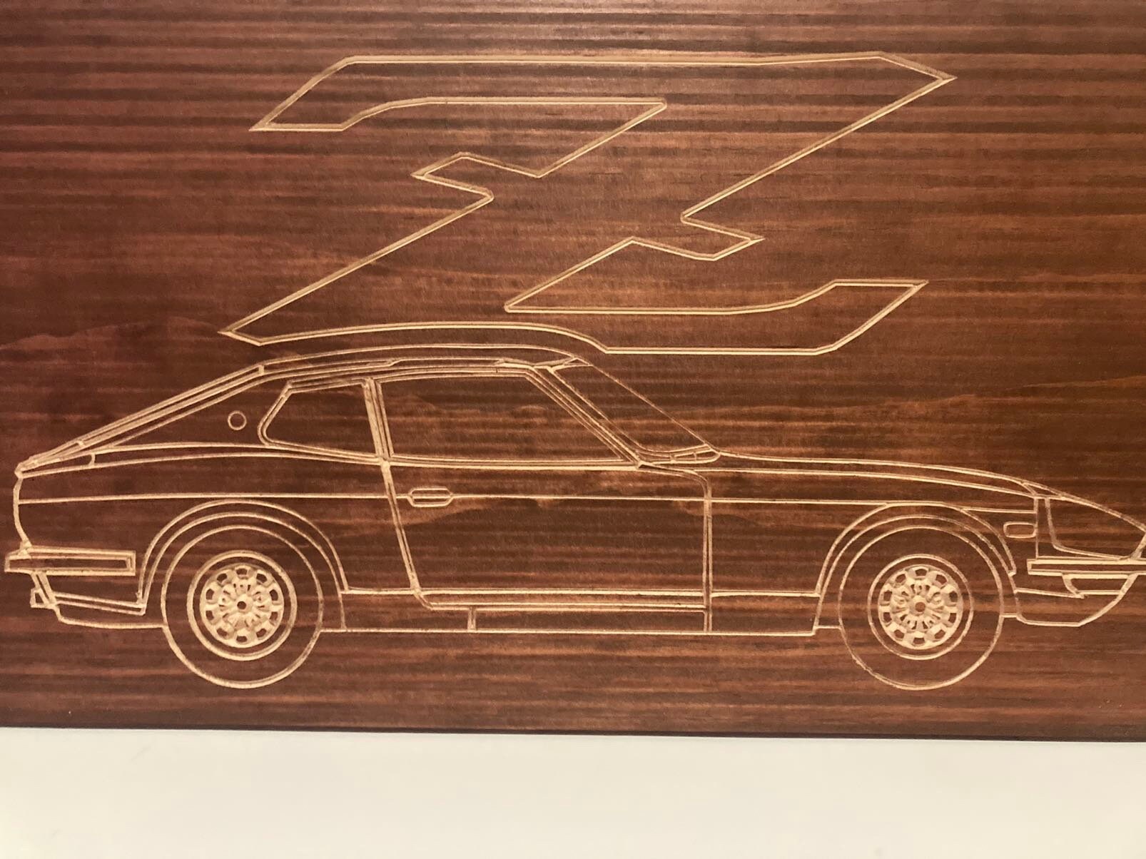 Datsun 240Z 260Z 280Z 22 Wood Wall Sign 1969-1973 S30 Line Drawing for ...