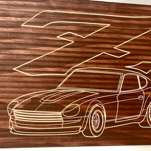 Datsun 240Z 260Z 280Z CUSTOM RACER COUPE Wood Wall Sign 1969-1973 S30 ...