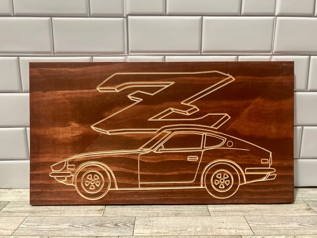 1969-1973 Datsun 240Z Wood Wall Sign: S30 Line Art for Garage - Etsy
