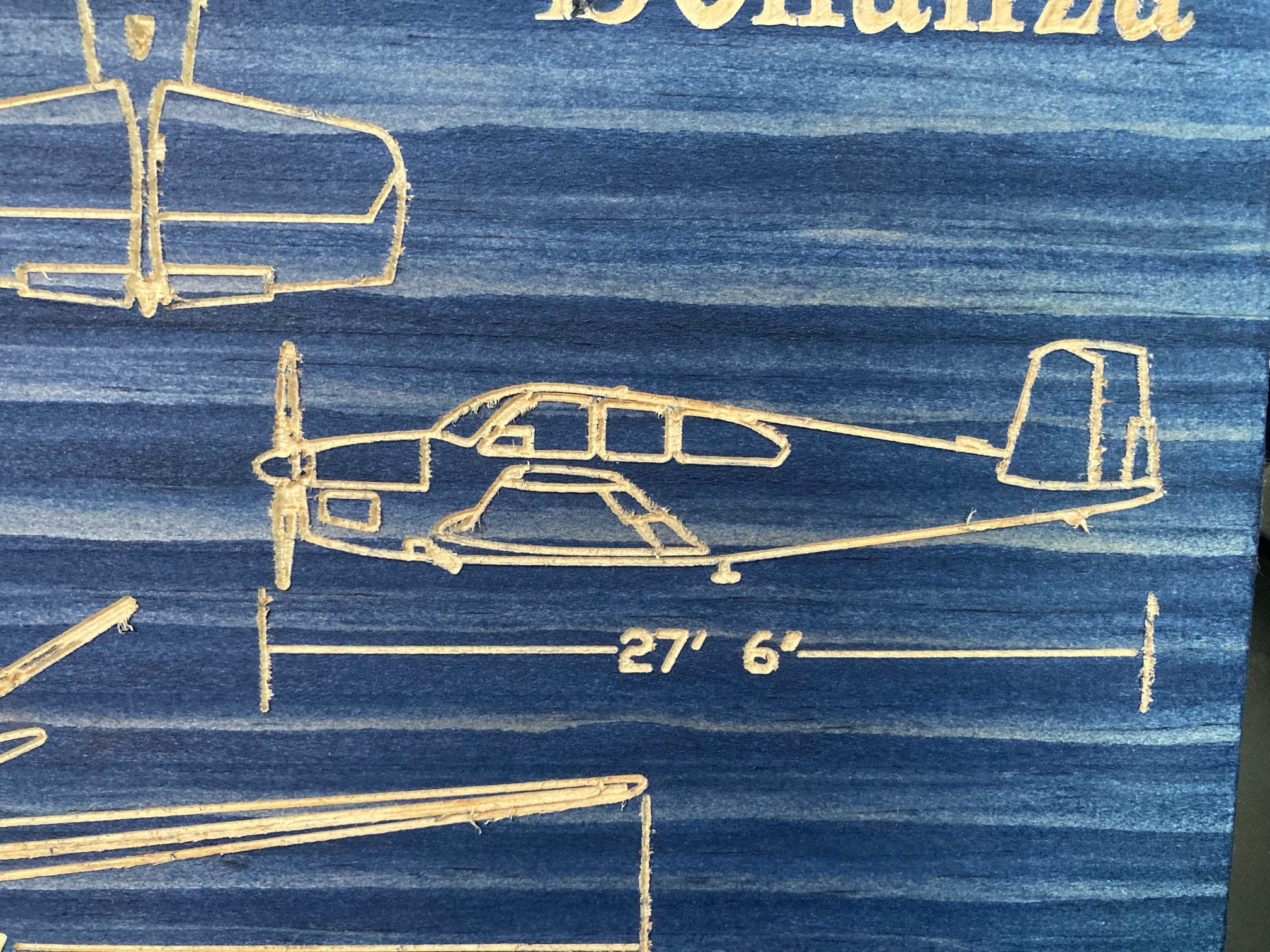 Custom Beechcraft Bonanza Blueprint Art: Pilot Gift, Hangar Decor - Etsy
