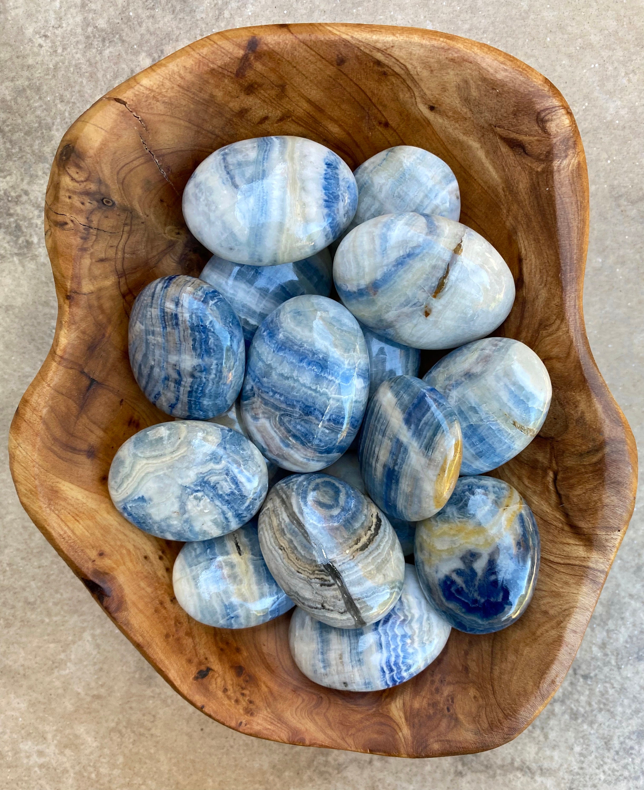 Stellar Blue Scheelite Palm Stones, Five Sizes - Etsy