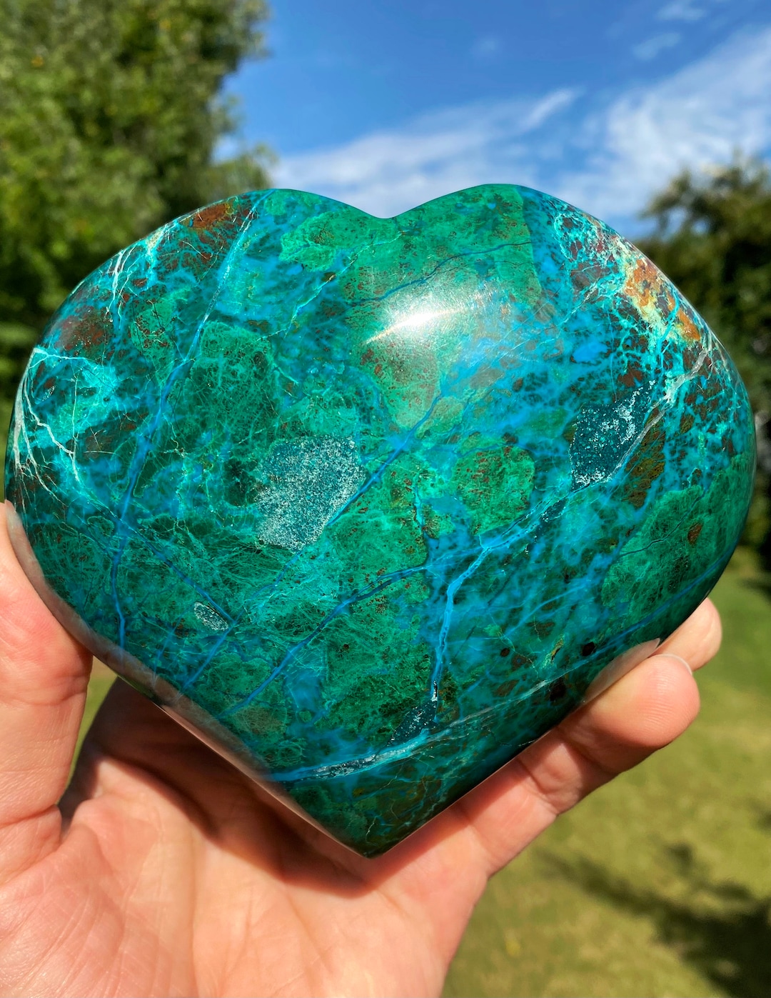 Large Peruvian Chrysocolla Heart, 2.65 LBS - Etsy
