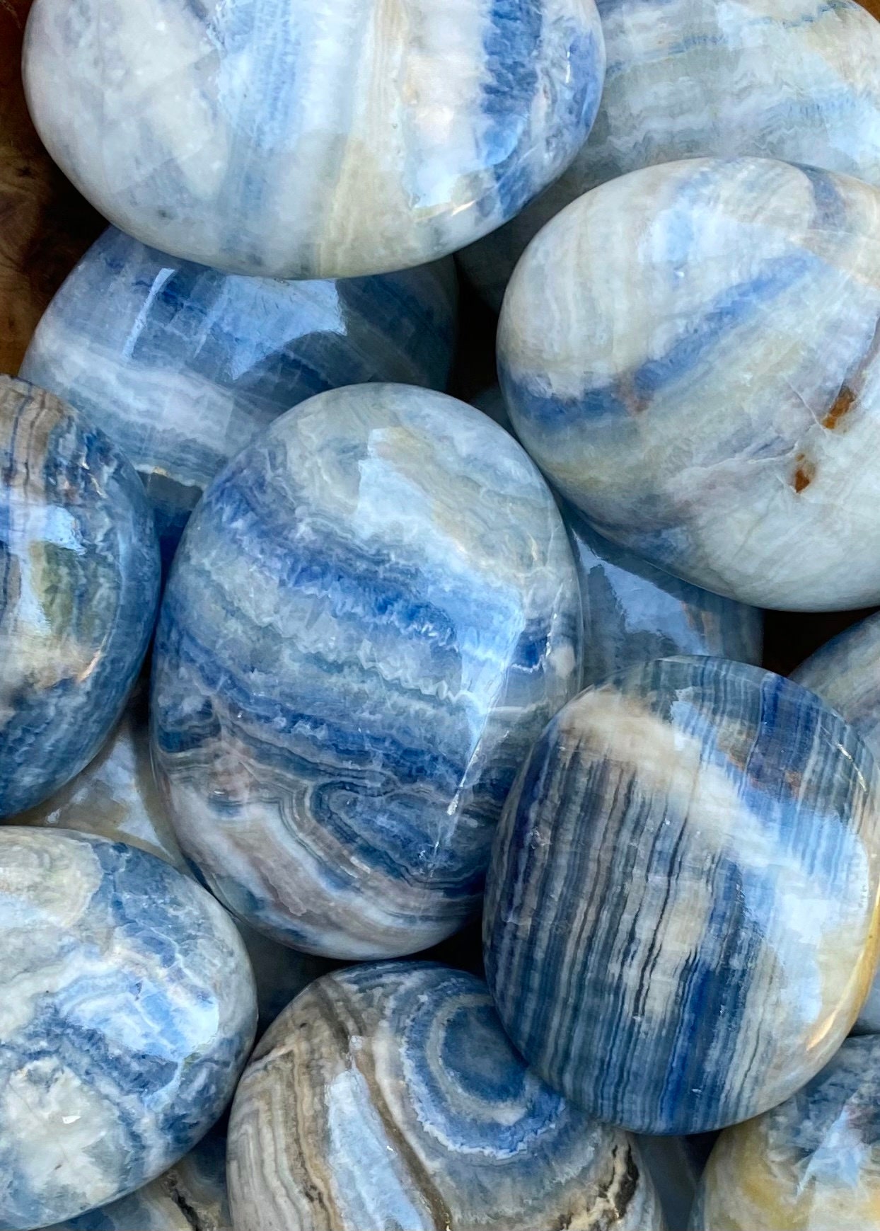 Stellar Blue Scheelite Palm Stones Five Sizes - Etsy