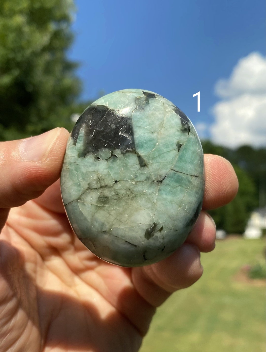 Enchanting Emerald Palm Stones (you Choose) - Etsy