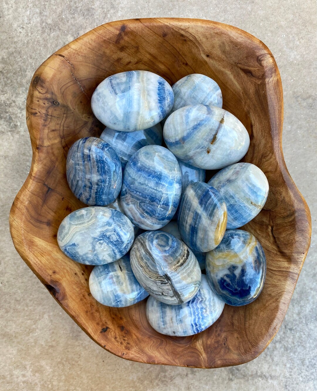 Stellar Blue Scheelite Palm Stones, Five Sizes - Etsy
