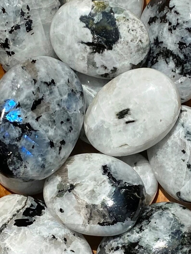 Radiant Rainbow Moonstone Palm Stones, Five Sizes - Etsy
