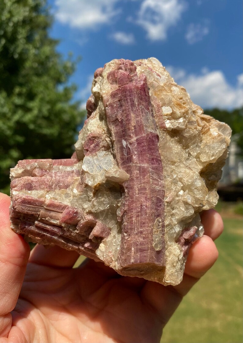 Raw Pink Tourmaline in Quartz Matrix With Sparkling Mica, 1.35 LBS - Etsy