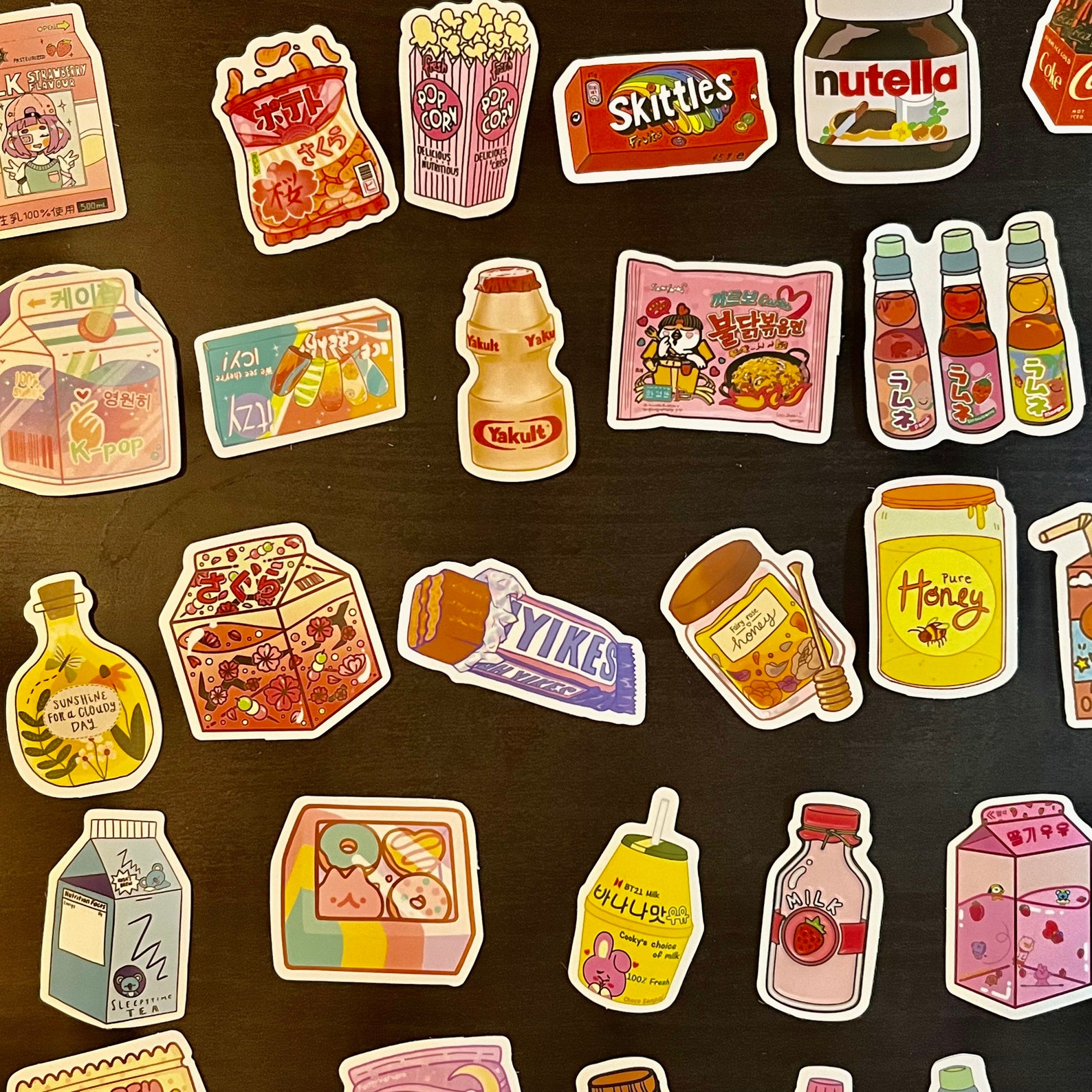 PVC Cute Asian Snacks / Bubble Tea/ Snacks Stickers Luggage - Etsy