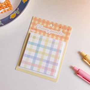 Pastel Color Grid Post It Note/ Sticky Memo Pad - Etsy