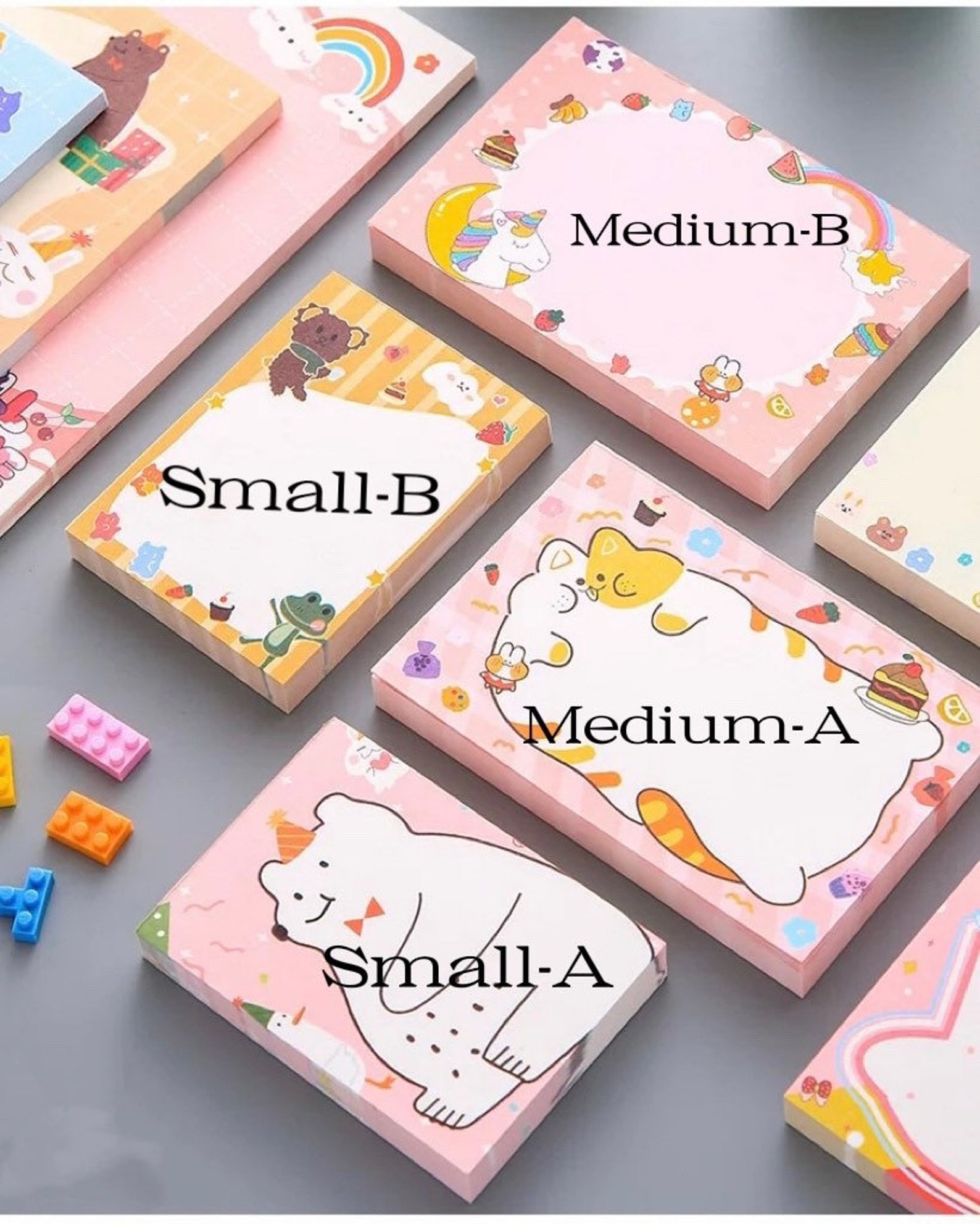 Multi-size Little Animal, Rainbow, Cat, Bear 50/90 Pages Memo Pads ...