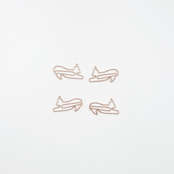 Cat Shape Paper Clips Rose Gold Paper Clips Funny Office - Etsy