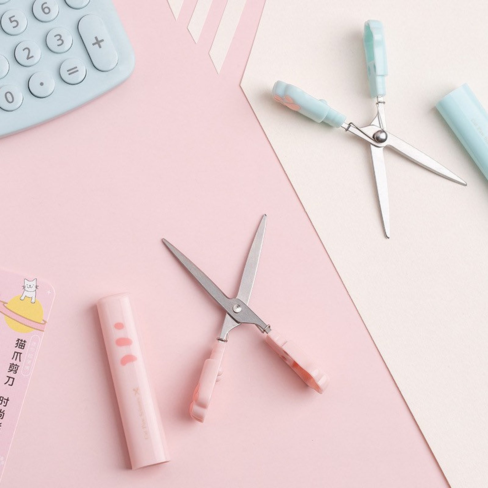 Kawaii Cat Paw Scissors With Protective Case/ Unique Office Supplies ...