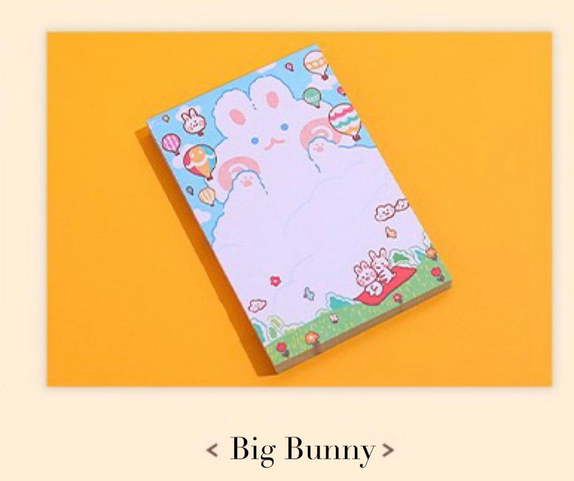 Set of 5 Doodle Bunny Memo Pad Set/ 500 Pages Mini Memo Pads - Etsy