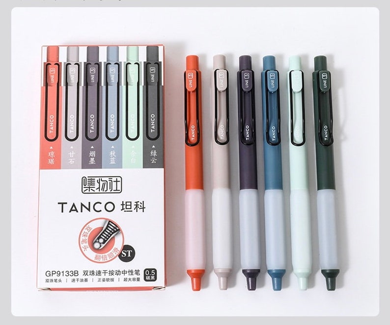 JIWUSHE Tanco Set of 3/6 Black Gel Pen 0.5mm - Etsy