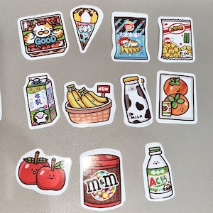 IFM Pack of 46 Asian Food Snack With Cat Decorative Stationery Stickers ...