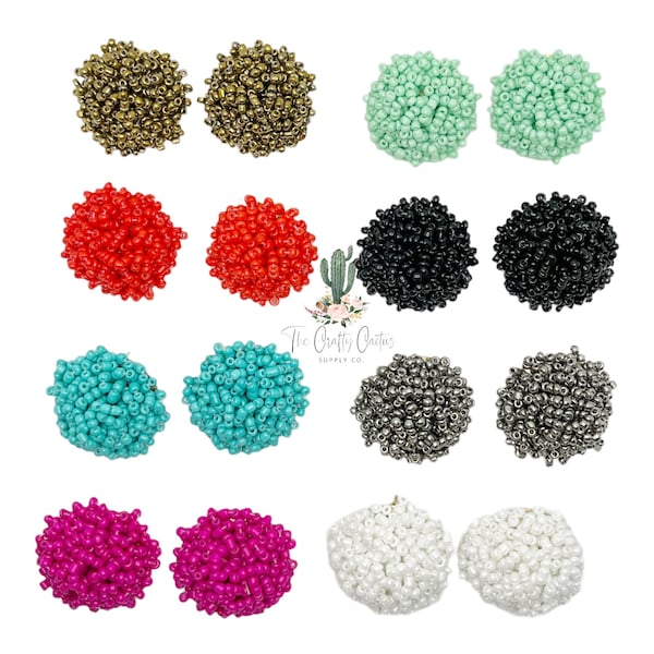 Beaded Post Earrings - Etsy