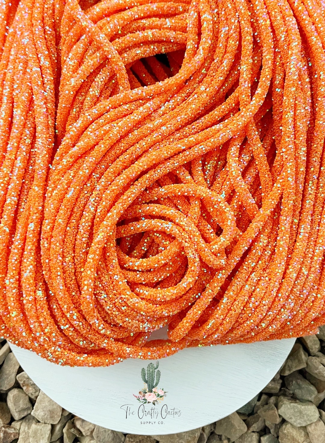 1 Yard Orange Glitter Rope, #71 Rope Earring Making, Earring Making ...