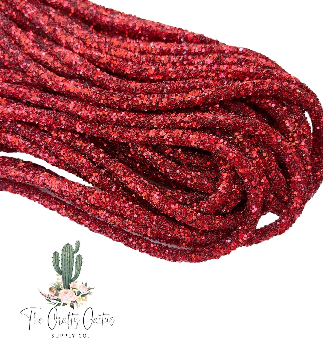 1 Yard Christmas Red Glitter Rope, #75 Rope Earring Making, Earring ...