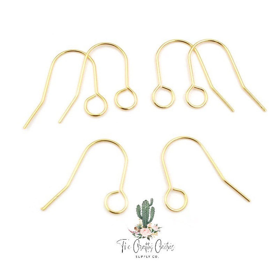 20pc NEWER VERSION 7mm Loop Stainless Steel Gold Hook Earring Findings ...