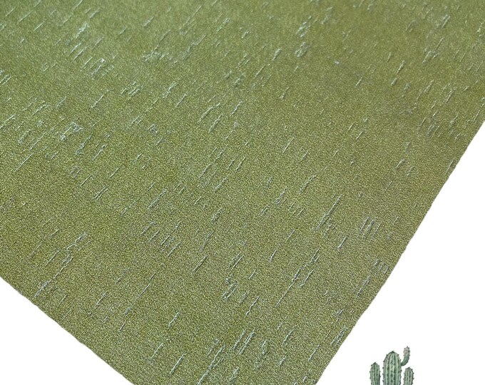 12”x12” Olive Green Solid Cork on Leather Sheets, S#8 Genuine Leather ...