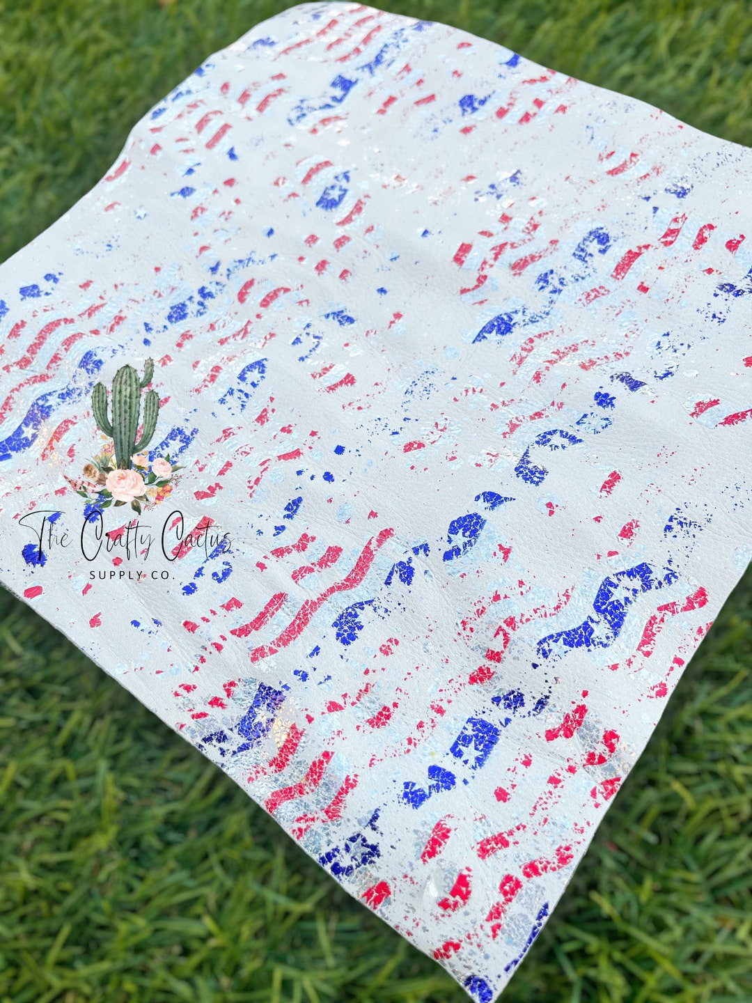 4x6 NEW VERSION Patriotic Flag Wash Metallic on White Buttercream ...