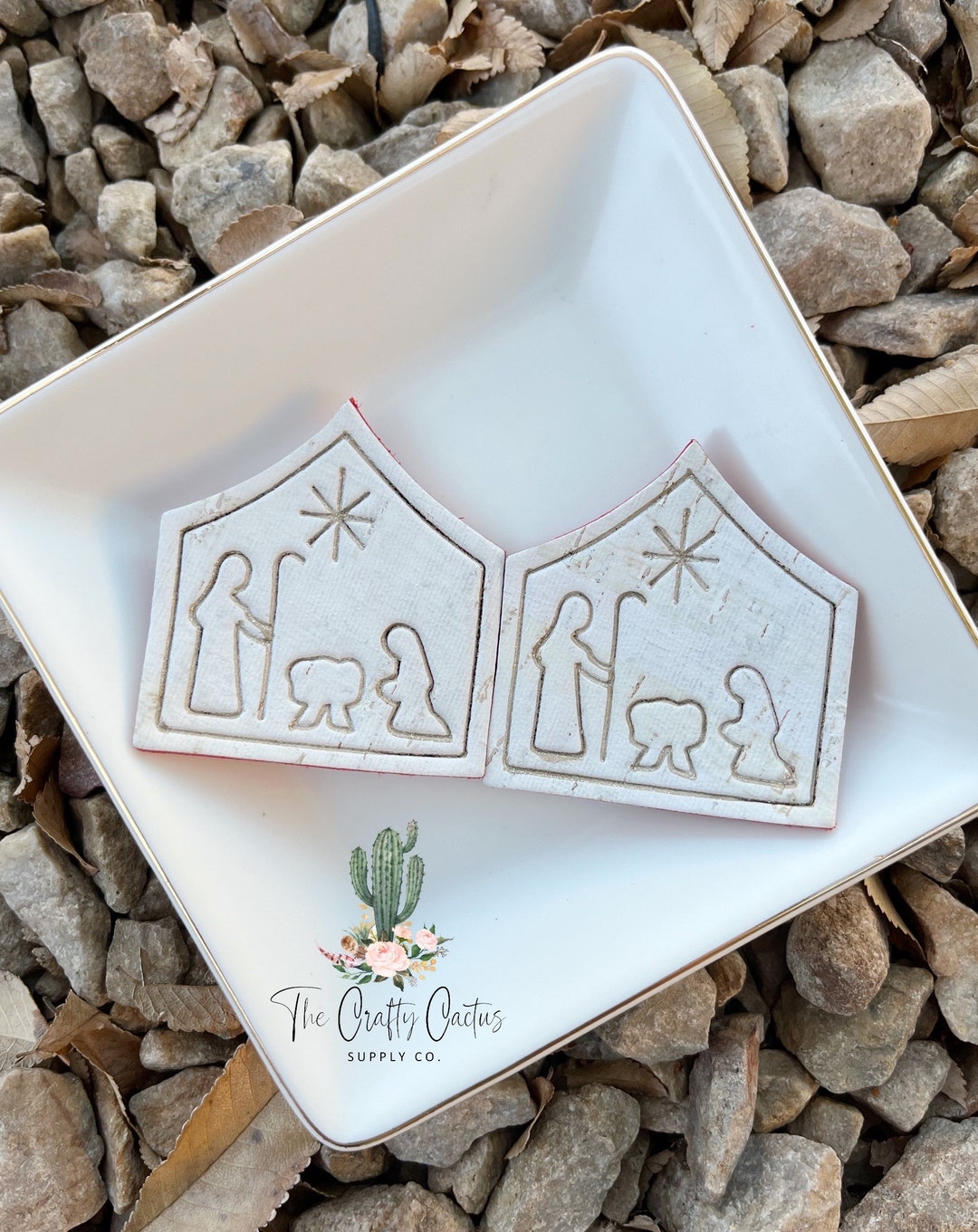 2.25” Embossed Nativity Scene Earring Die, #195 Die Cutting, Earring ...