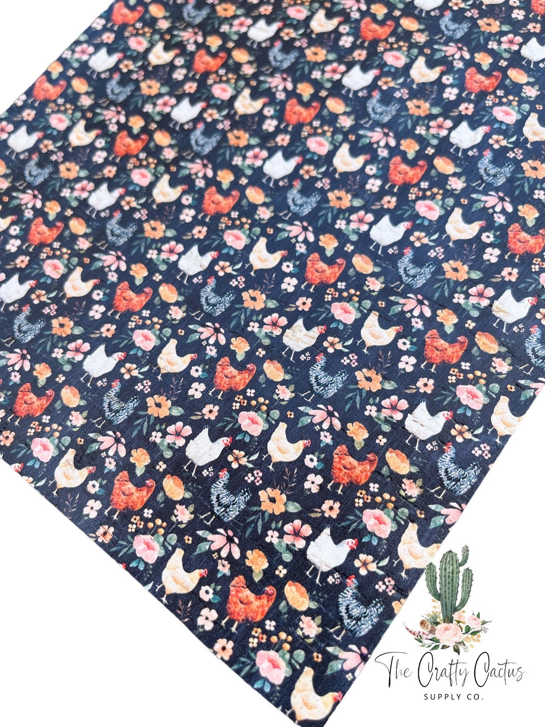 4”x6” Double Sided Bronze Metallic Chickens CORK on Leather Sheets ...