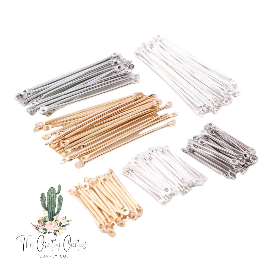 10pc Silver KC Gold Earring Double Loop Connector Bars, Earring ...