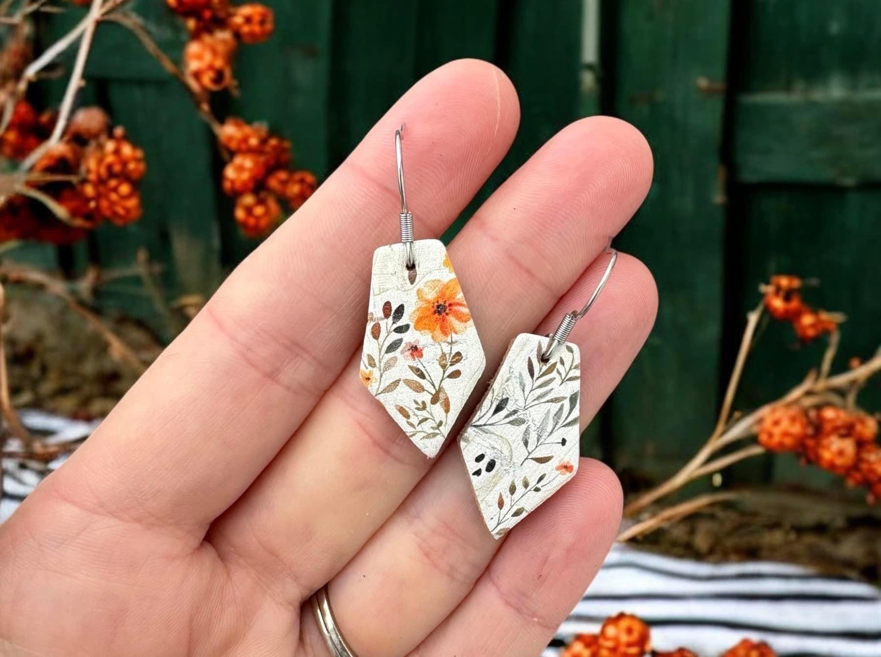 4”x6” Boho Halloween Ghosts Cork on Leather Sheets, Genuine Leather ...