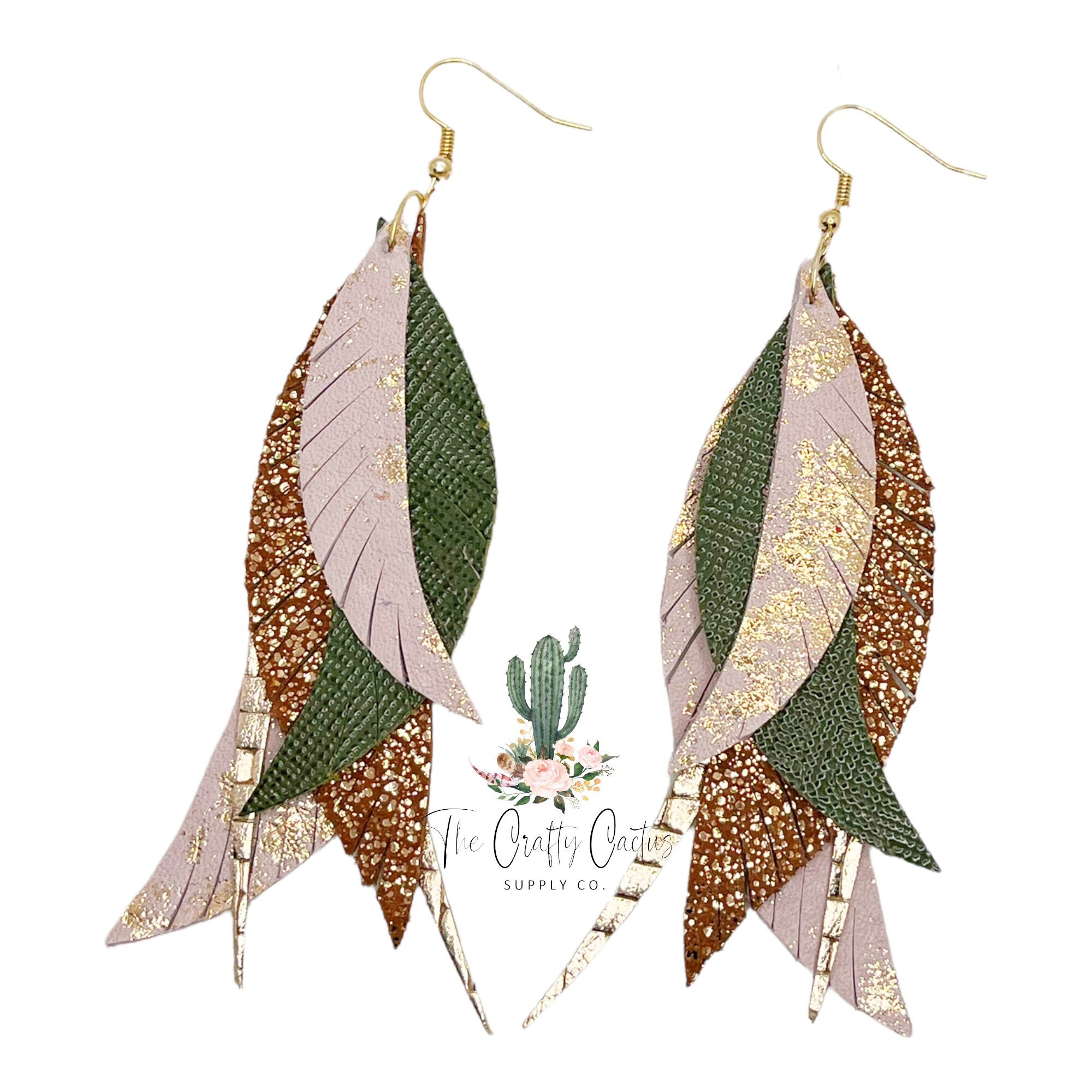 3.5” Courtney Fringe Feather Earring Die, #17 Die Cutting, Earring ...