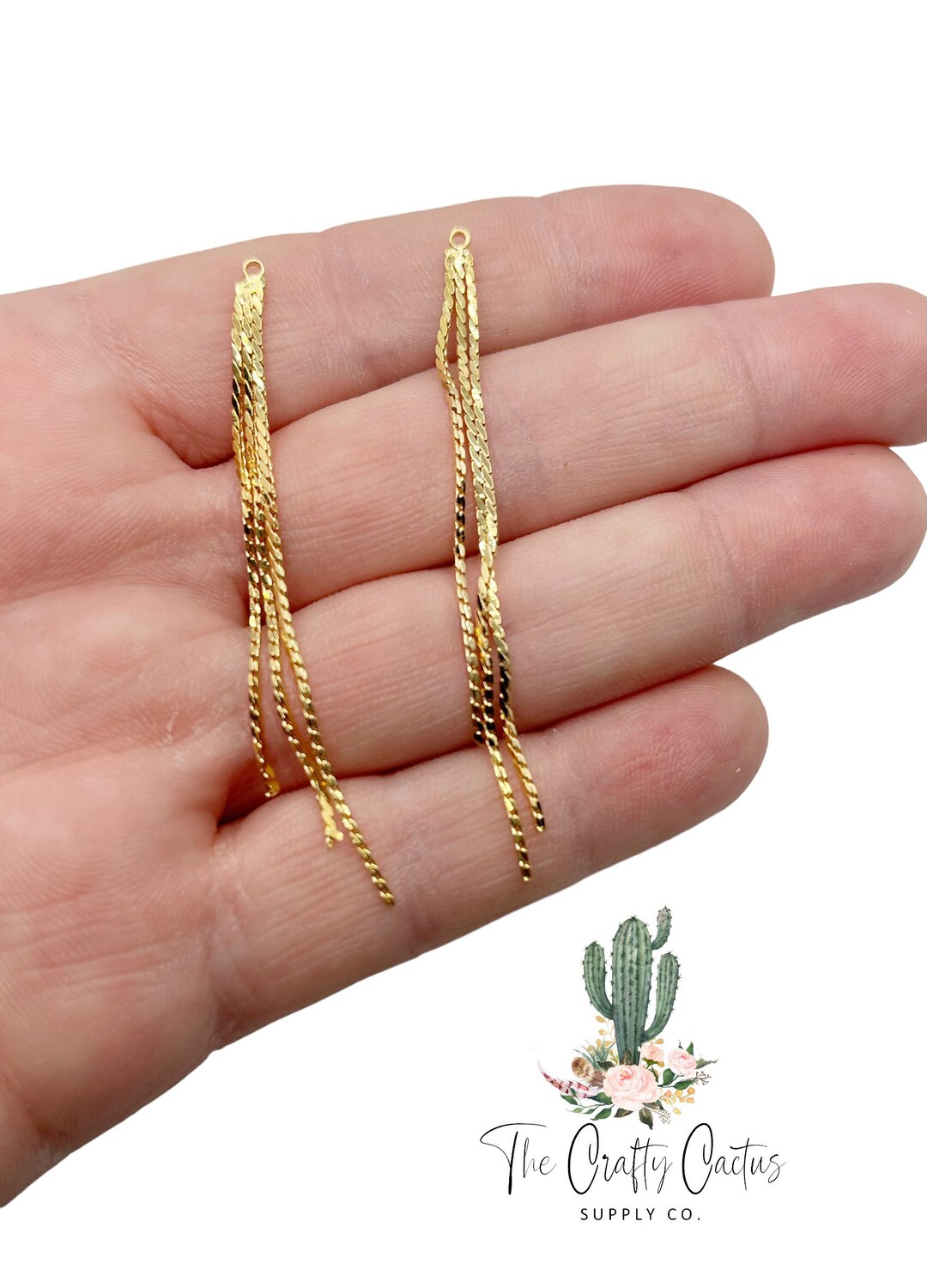 2.5” 6pcs HIGH QUALITY Gold Chain for Earring Additions, #204 Jewelry ...