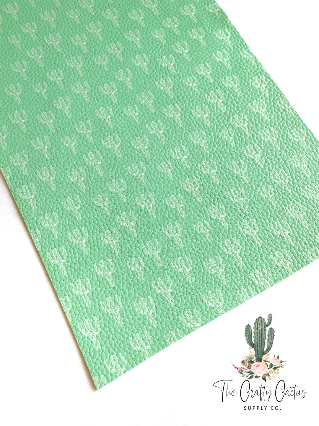 Cactus Premium Faux Leather Sheet With Felt Backing, Pebbled Faux ...