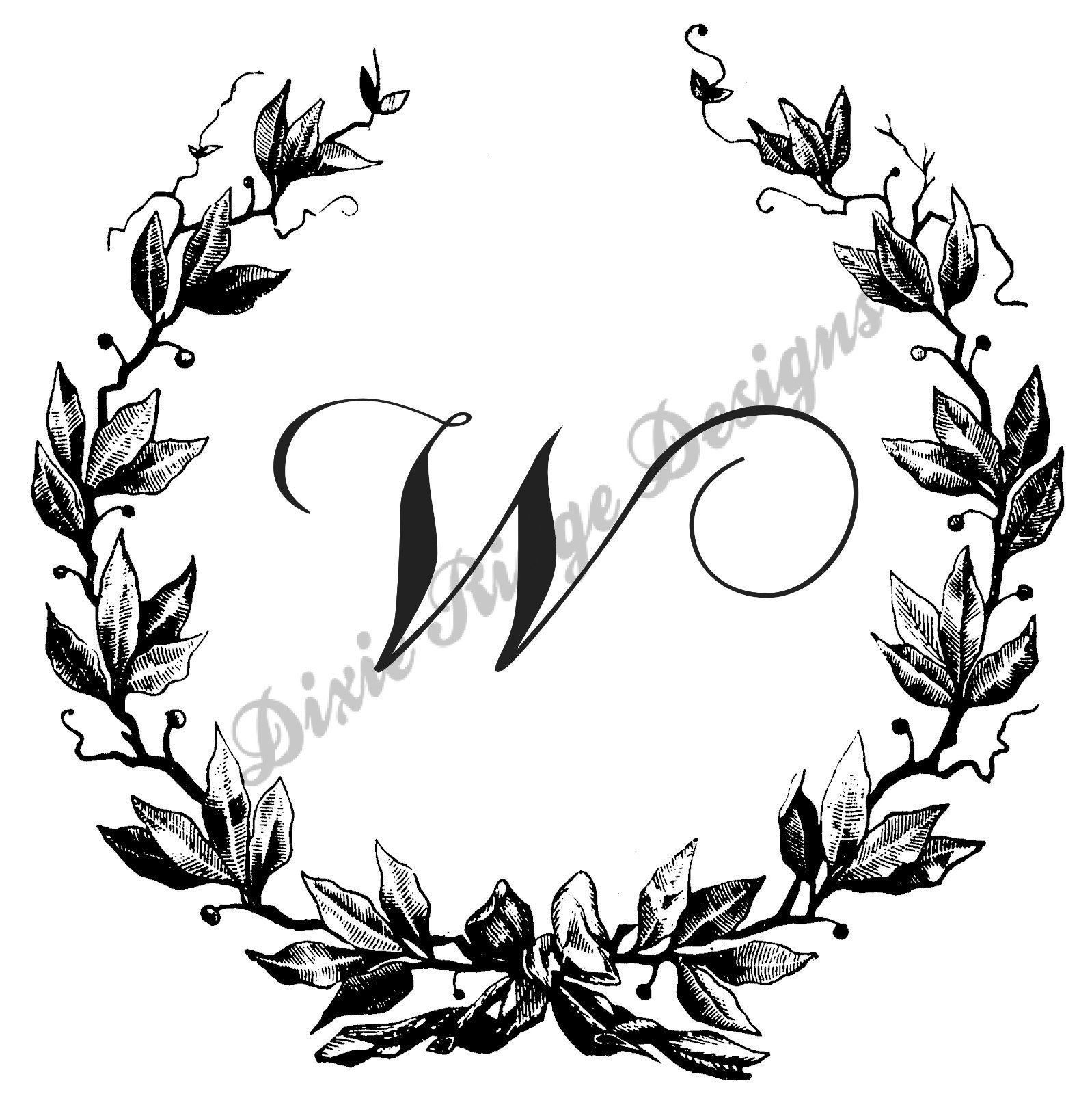 Letter W Monogram Initial Wall art Instant downloadable | Etsy