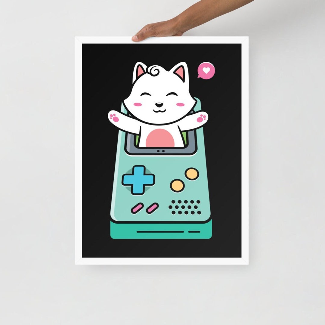 Cute Kawaii Cat Gamer Console Kitten Animal Video Game Lover - Etsy