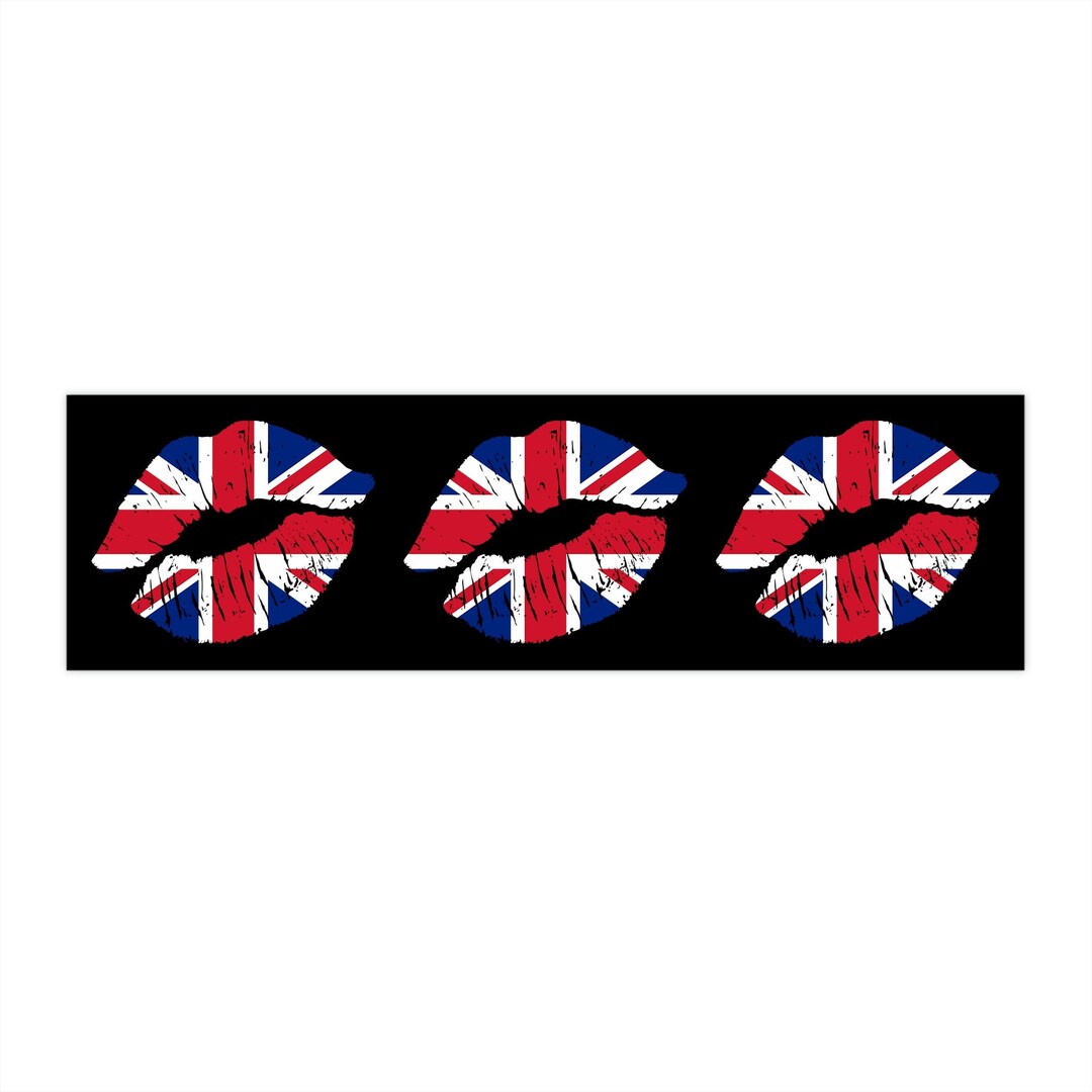 Union Jack Flag Lips Car Bumper Sticker UK British Flag Car Bumper ...