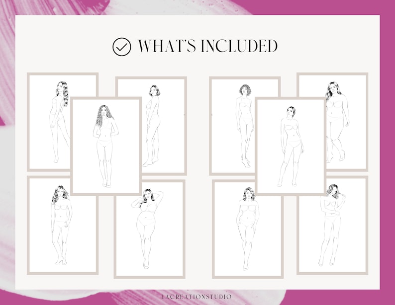 Real Body Types | 20 Pack Fashion Figure Illustration Templates for ...