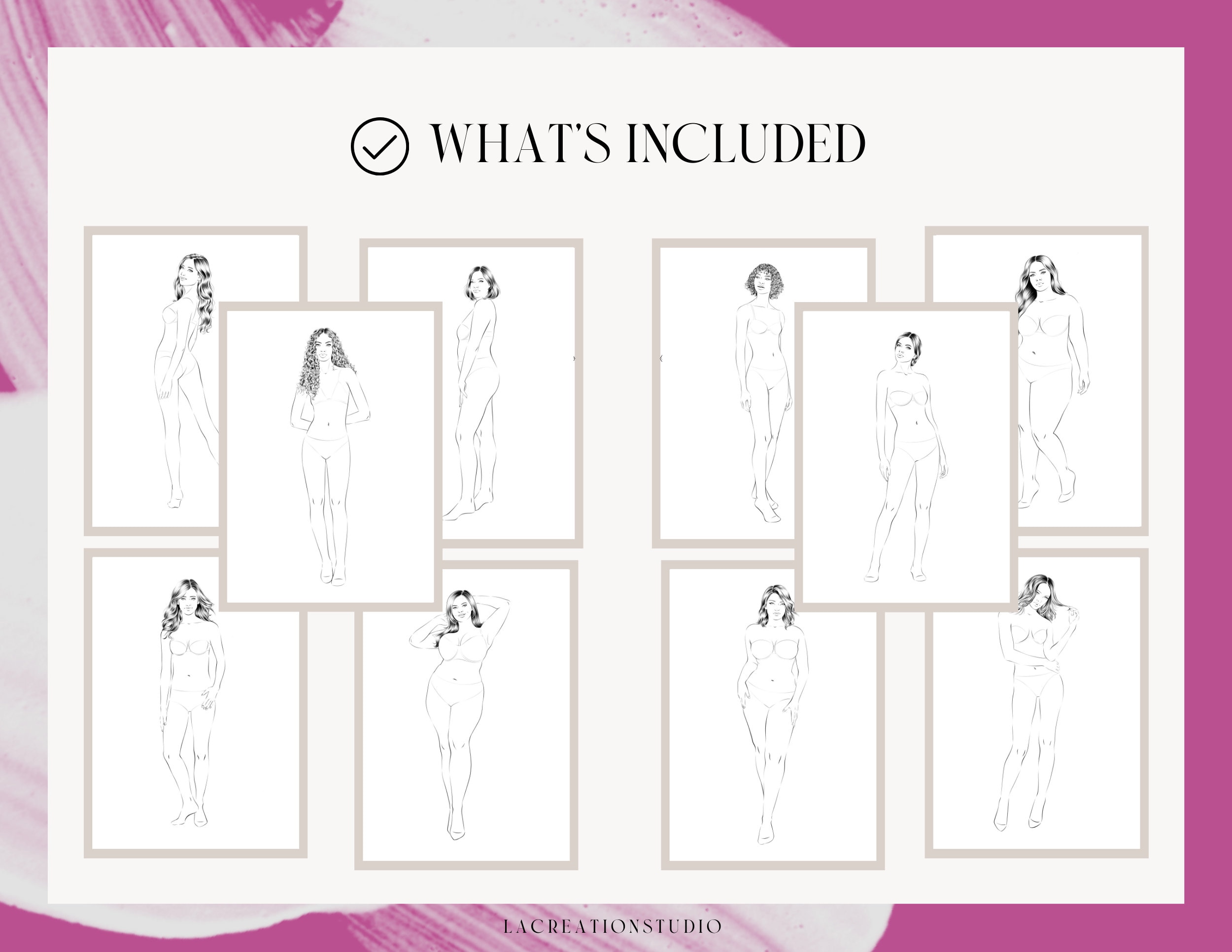 Real Body Types 20 Pack Fashion Figure Illustration Templates for ...