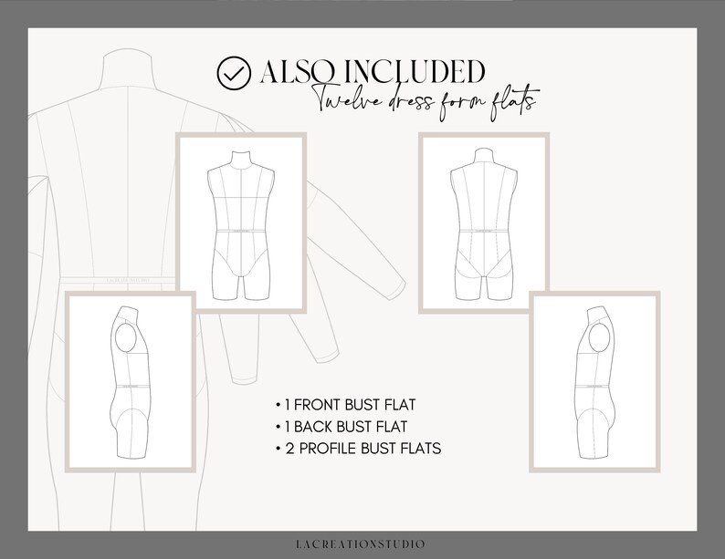 Men’s Fashion Sketching Dress Form Flat Templates | Front, Back ...