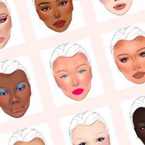 MUA Client Makeup Consultation Face Chart | Makeup Artist Editable ...