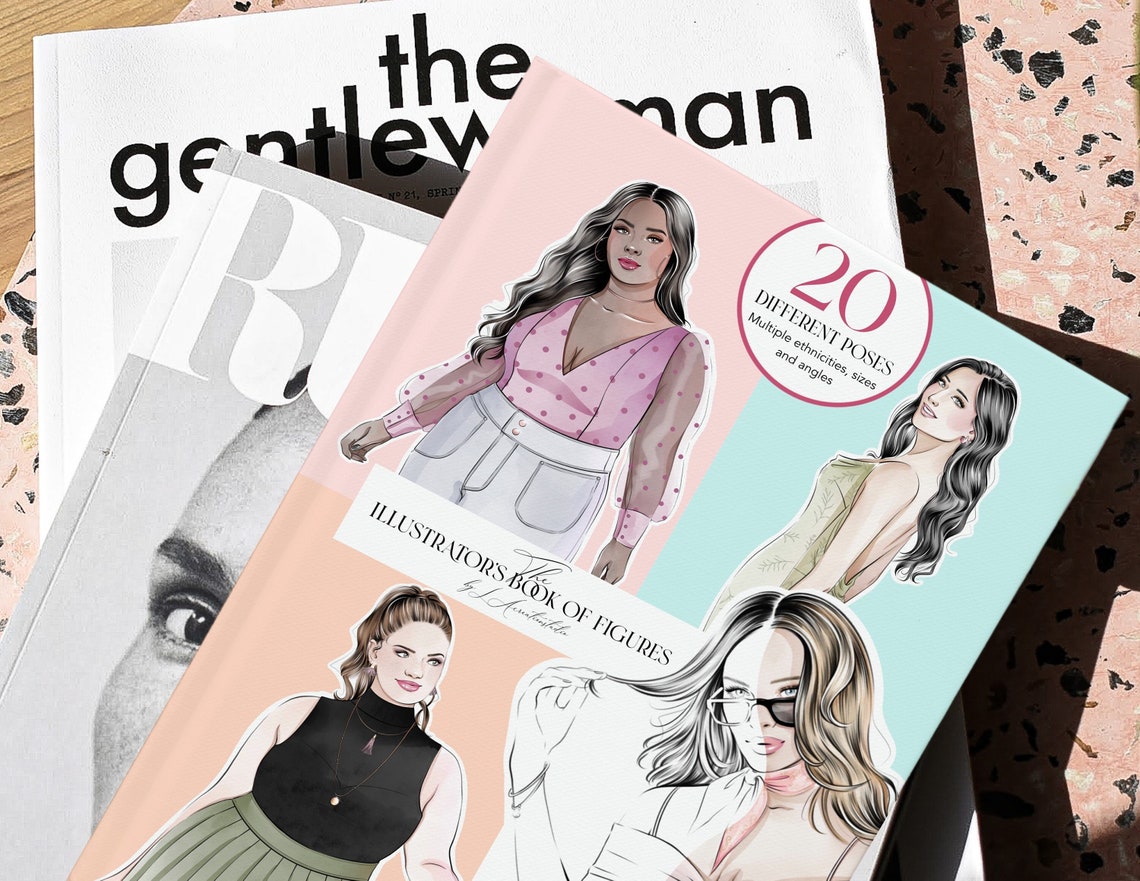 Real Body Types 20 Pack Fashion Figure Illustration Templates for ...