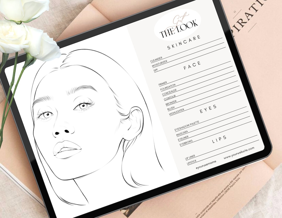 MUA Client Consultation & Makeup Product Face Chart Pack 1 | 5 Faces ...