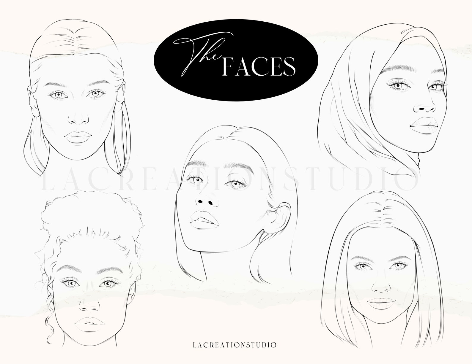 MUA Client Consultation & Makeup Product Face Chart Pack 1 | 5 Faces ...