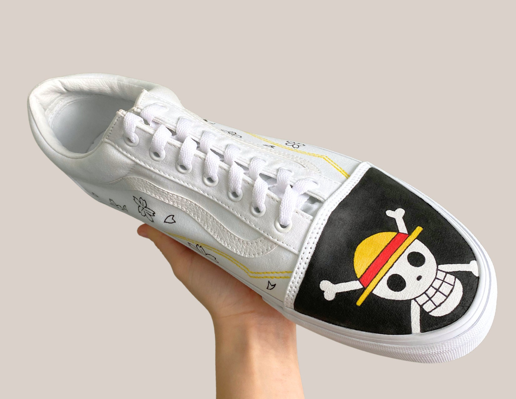 Custom Hand Painted Shoes One Piece Anime Canvas Old Skool Vans - Etsy