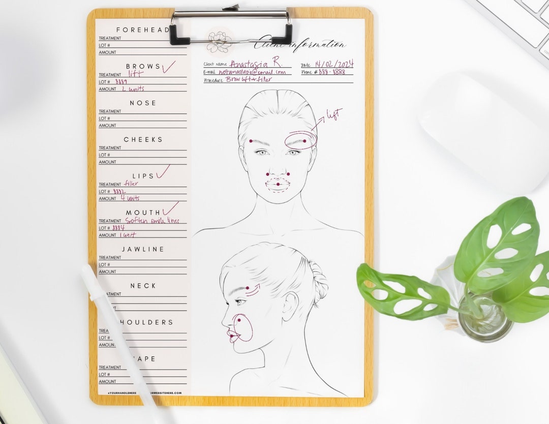 Esthetician Client Information Sheet | Canva Template | Man and Woman ...