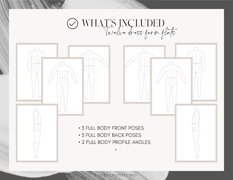 Men’s Fashion Sketching Dress Form Flat Templates | Front, Back ...