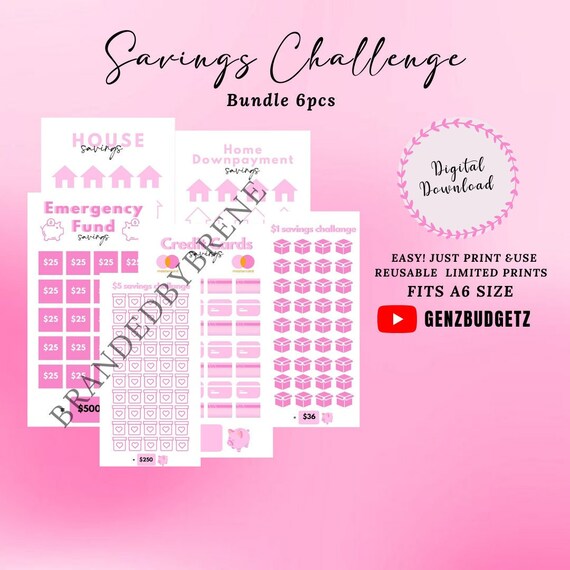 Pink Savings Challenge Printable Saving Challenge Bundle for - Etsy ...